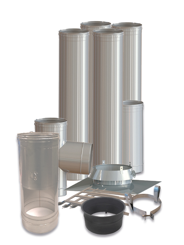 Stålpipepakke rehab m/insp.luke Ø200 - L950 cm m/1 uttak BL955 fra S-varme